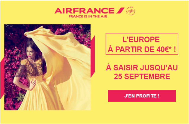 Promotion Air France : l'Europe au départ de Paris à partir de 40 € l ...