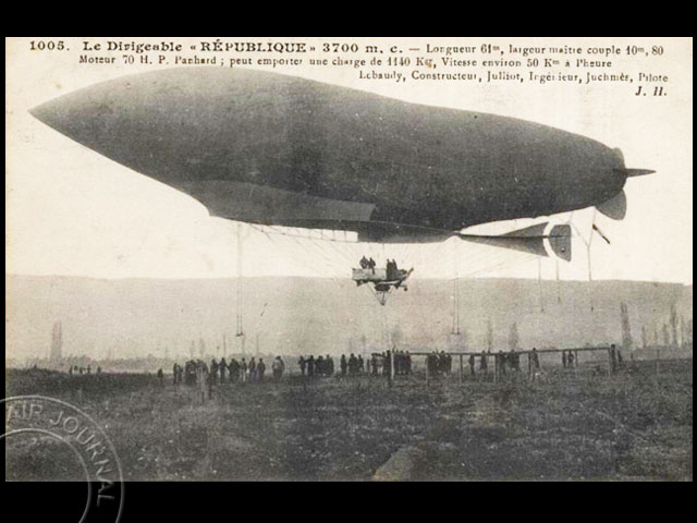 Le 5 septembre 1908 dans le ciel : Le dirigeable « République » fait ...