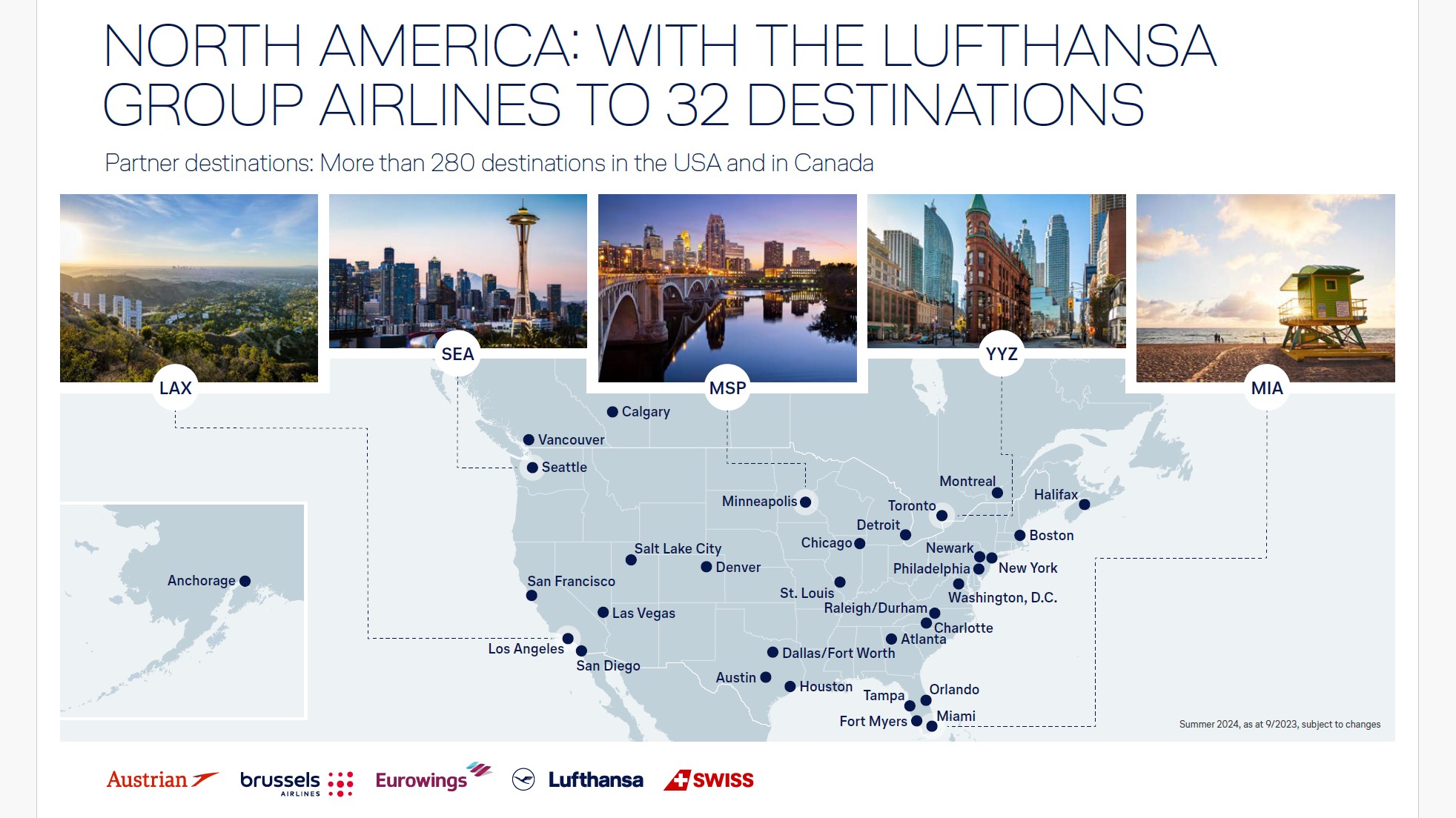 Lufthansa Group : 32 liaisons vers l’Amérique du Nord à l'été 2024 ...