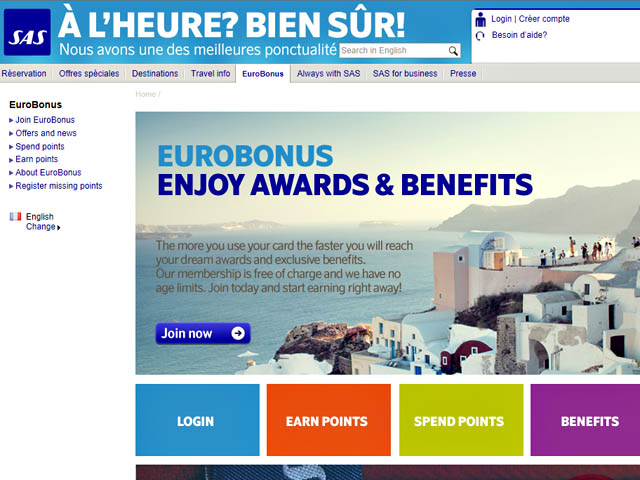 SAS Scandinavian Airlines modifie EuroBonus | Air Journal